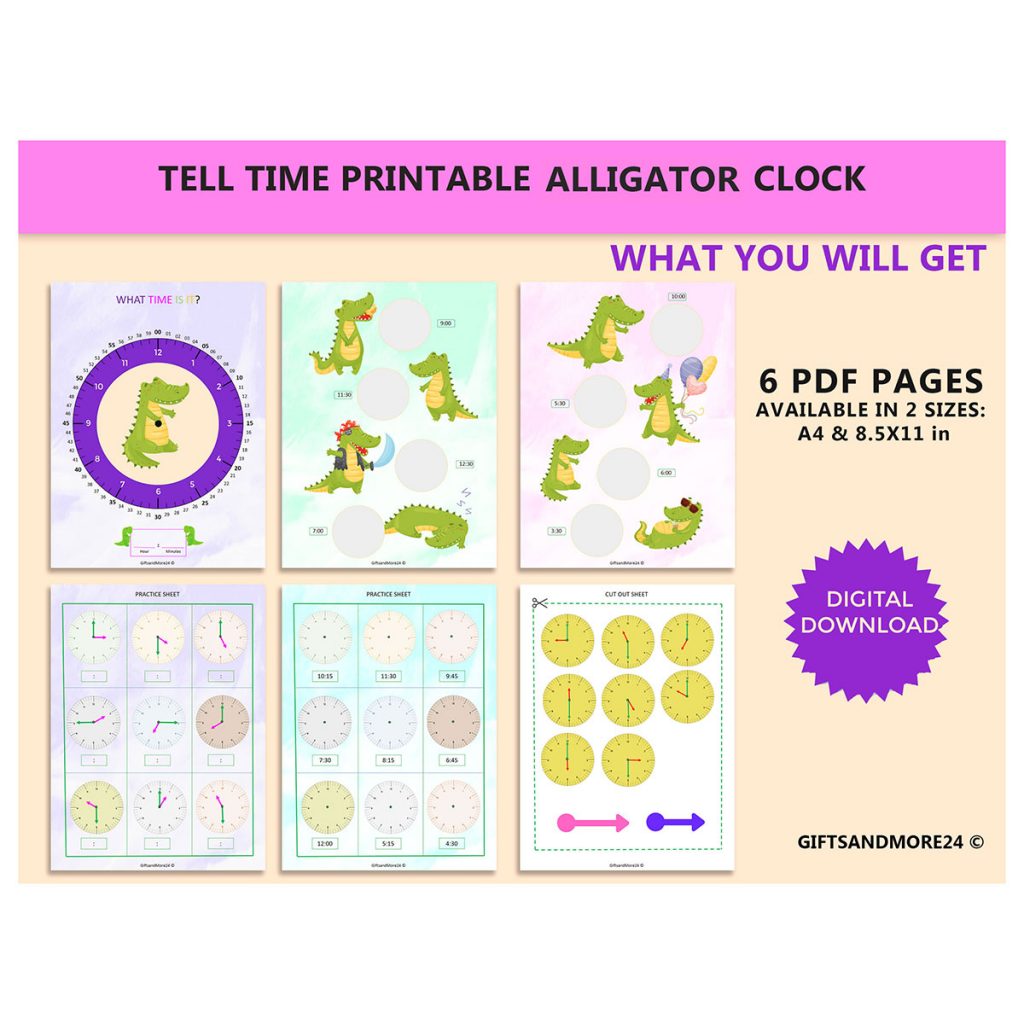 Fun Alligator Clock: Learn to Tell Time for Kids!