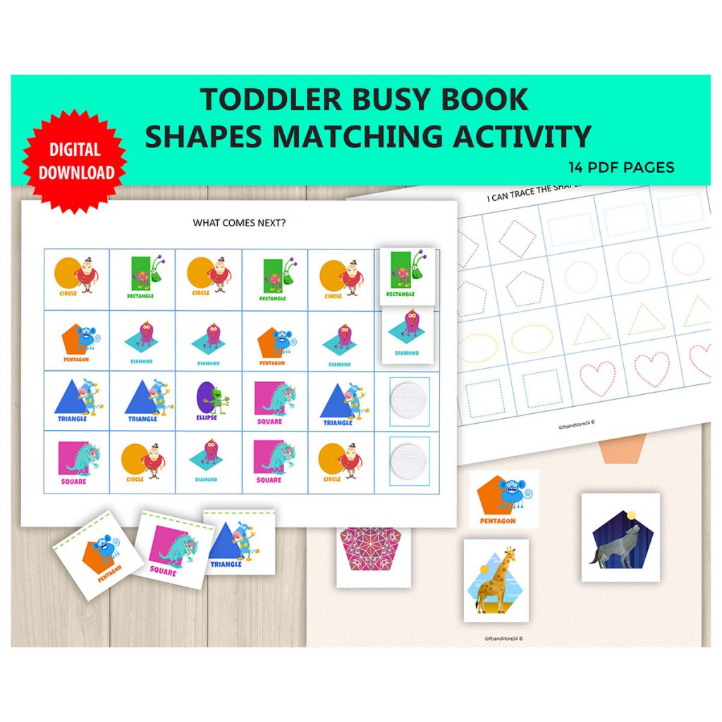 Fun Shapes Busy Book: Learn Colors, Shapes & Patterns-Toddlers