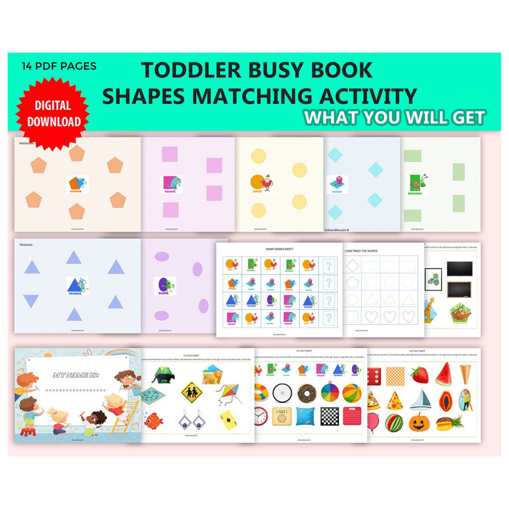 Fun Shapes Busy Book: Learn Colors, Shapes & Patterns-Toddlers